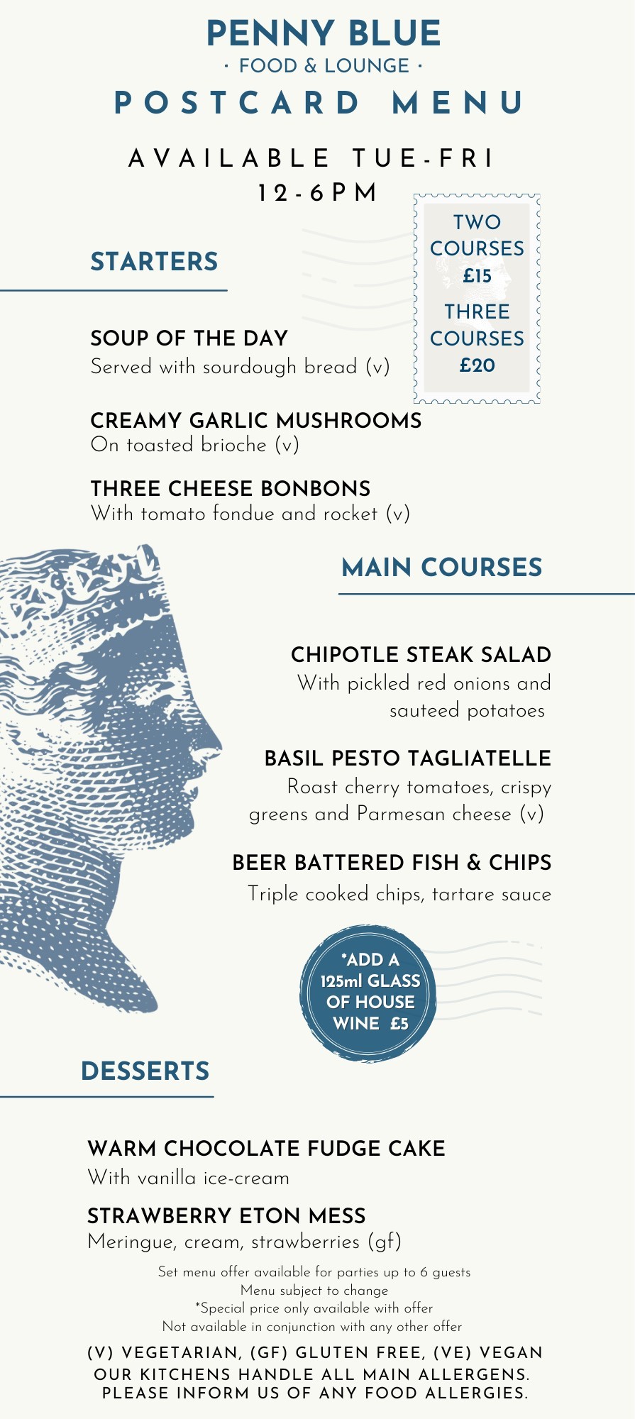 Menus – Penny Blue